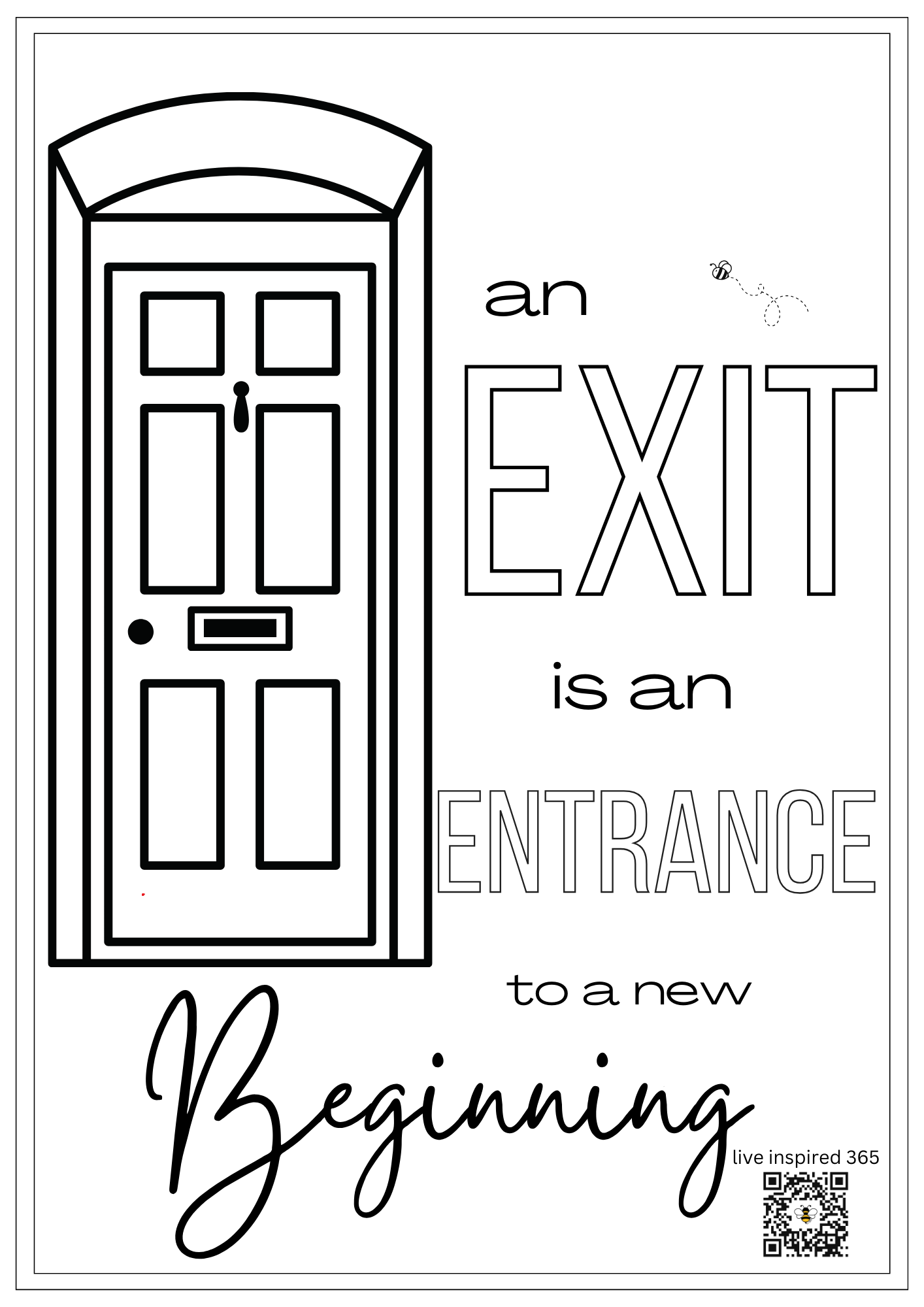 An Exit is an Entrance-Coloring Page – live inspired 365